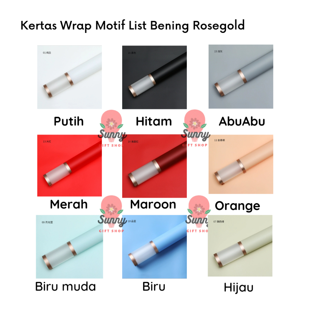 Jual Kertas Wrap Motif List Bening Rosegold / Flower Wrap / Kertas ...