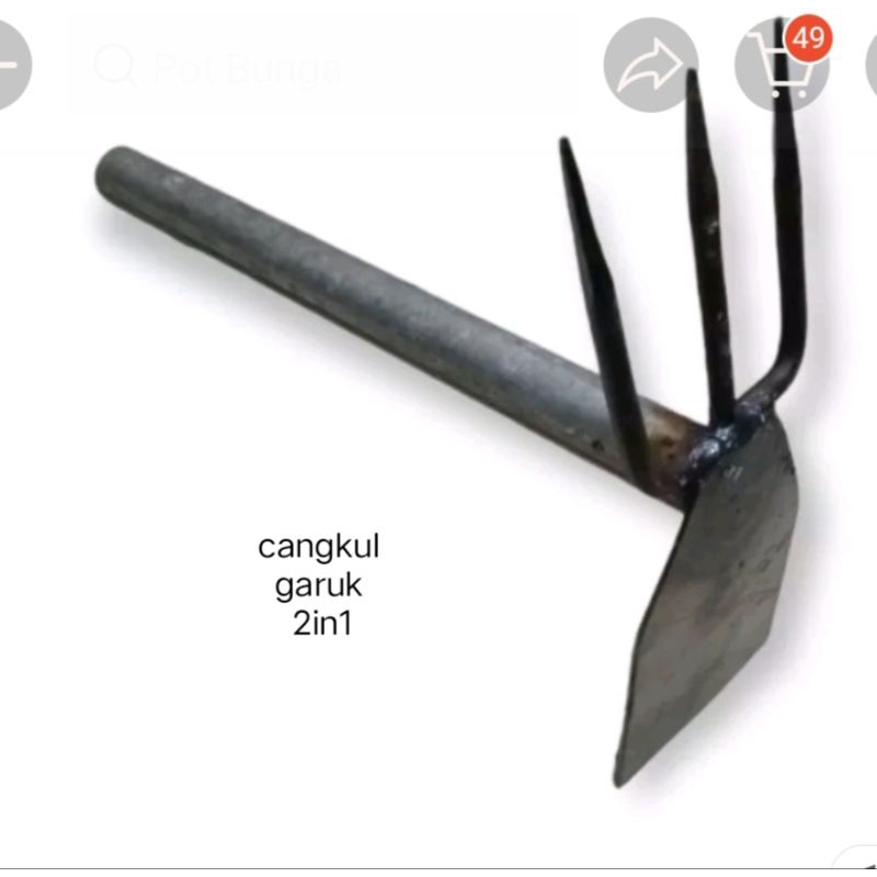 Jual cangkul garuk 2in1 cangkul + garuk buat berkebun gagang besi ...