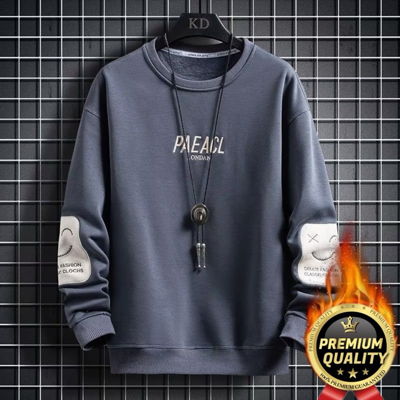 Jual Sweater pria keren kece hitam tebal murah bahan tebal distro ...