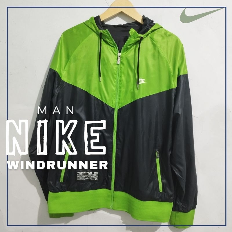 Jual NIKE Windrunner Green Black Sport Jacket Man Original ( PRELOVED ...