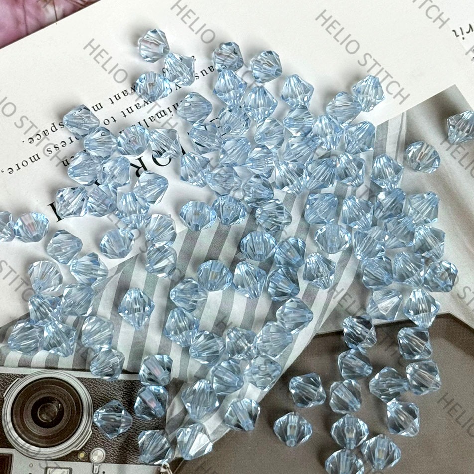 Jual [Pilih Warna] 10 gr Manik-manik Transparan bentuk Diamond Bicone 8 ...