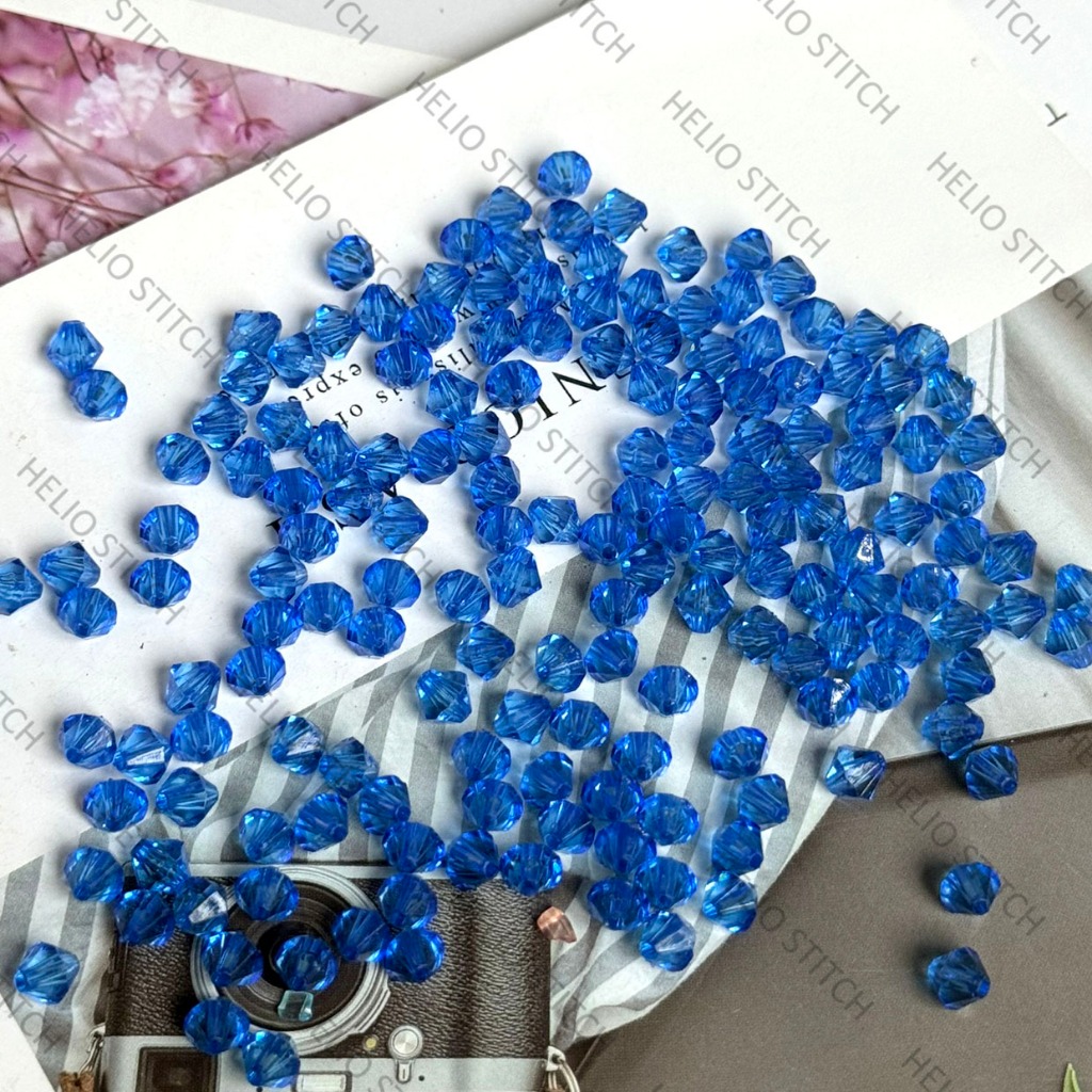 Jual [Pilih Warna] 10 gr Manik-manik Transparan bentuk Diamond Bicone 6 ...