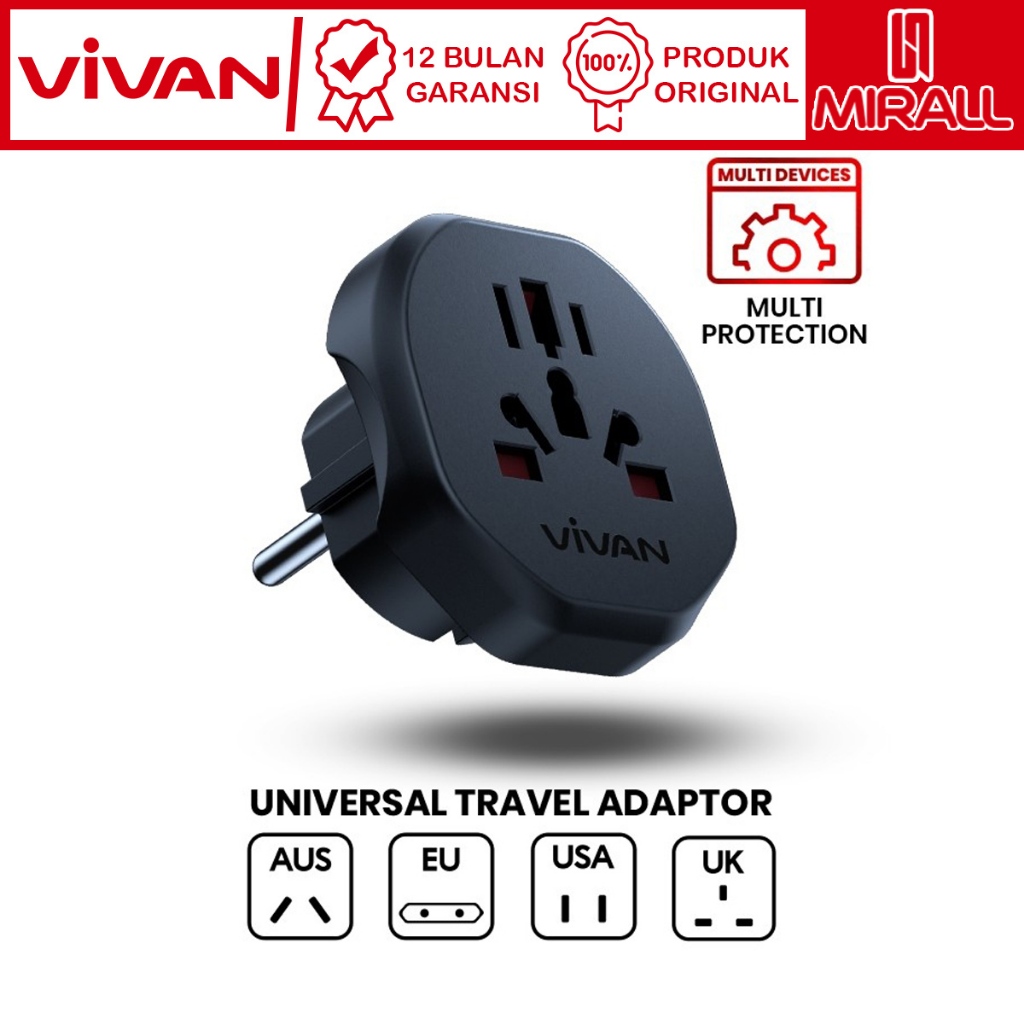 Jual VIVAN VPS-T001A Travel Multi-country Power Adapter Universal ...