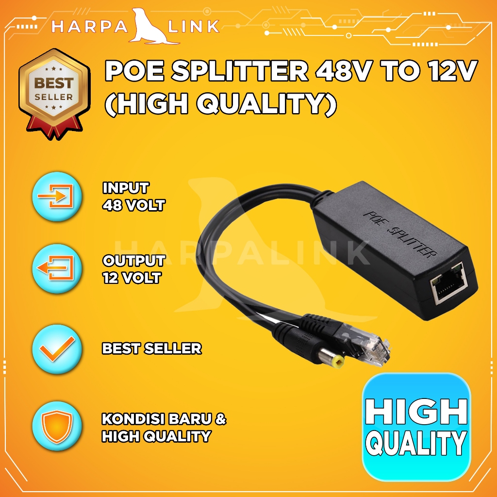 Jual POE Splitter 48V To 12V 2A For IP Camera POE Switch CCTV / POE ...