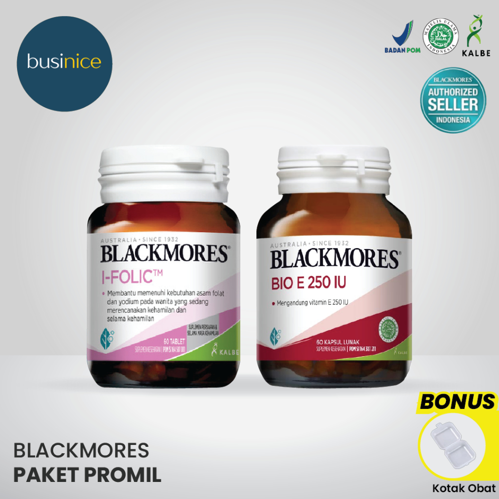 Jual Paket Promil Blackmores I Folic 60 Tablet & Bio E 250IU 60 Kapsul ...