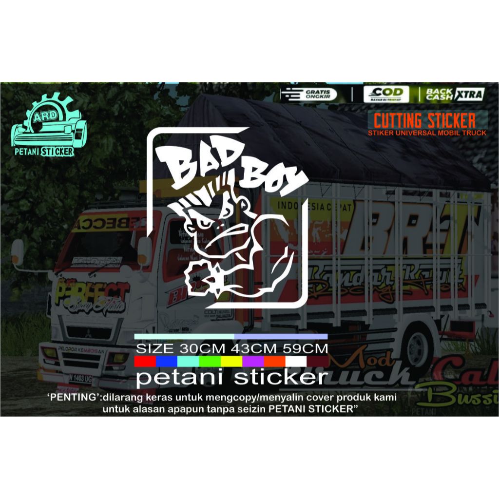 Jual stiker bad boy universal laptop motor mobil truck pick upp cutting ...