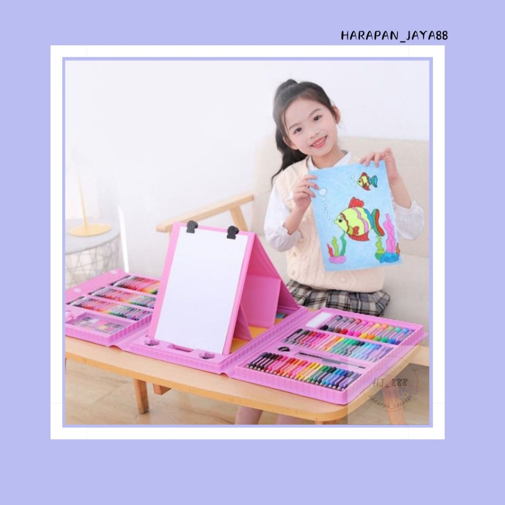 Jual (HJ_888)Crayon Set 208 Pcs Alat Lukis Set Peralatan Menggambar ...