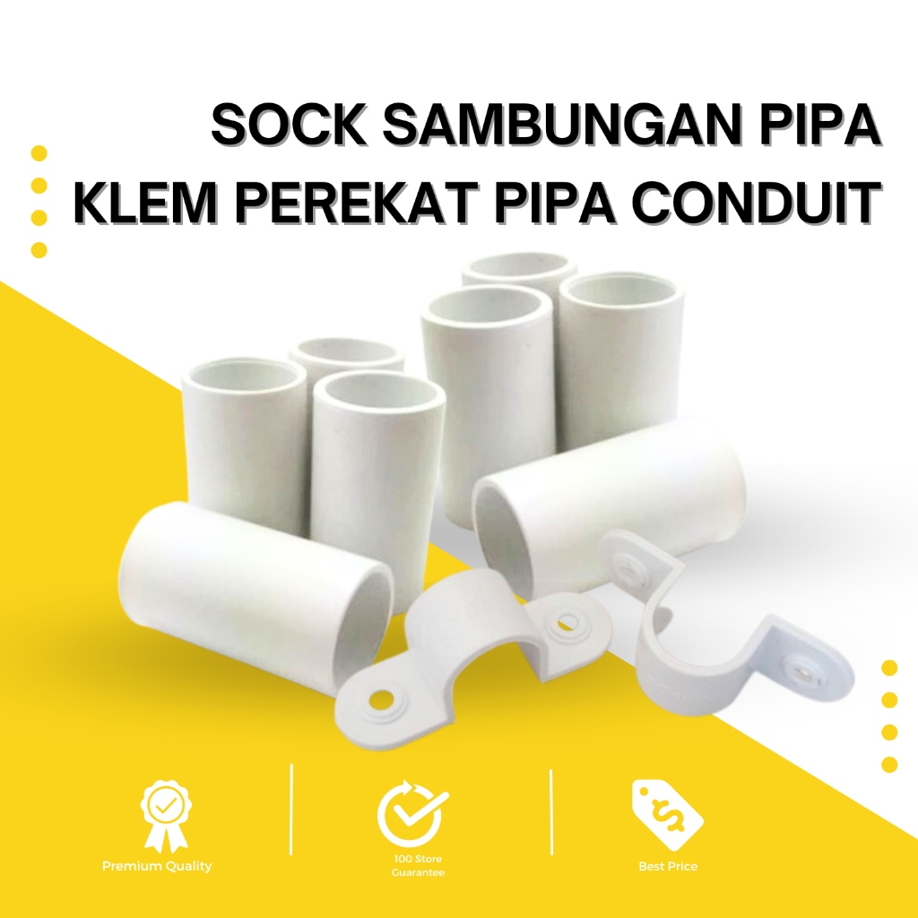 Jual KLEM CLAMP CLIP PIPA CONDUIT KONDUIT LISTRIK PVC 20 MM 20MM PUTIH ...