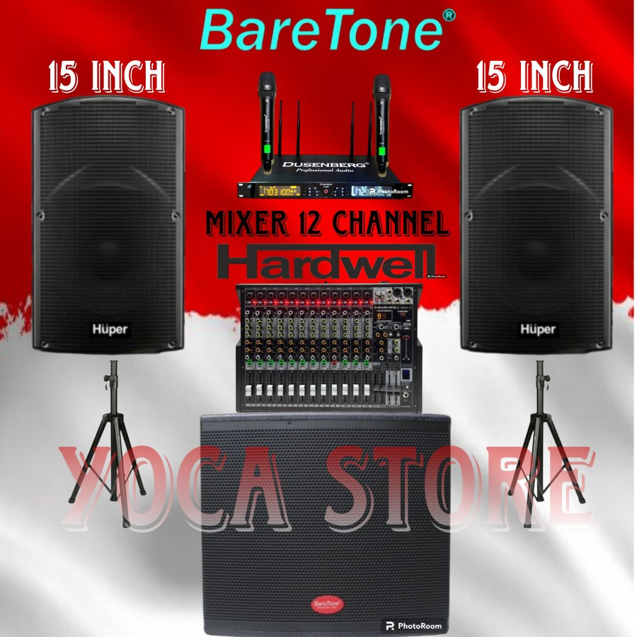 Jual Sound System Set Karaoke Huper 15 Inch Mixer 12Channel + Subwoofer ...
