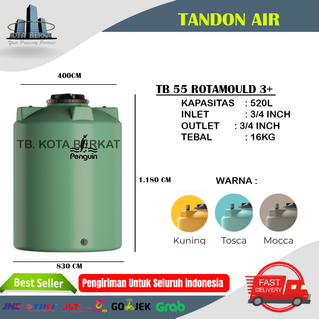 Jual TANDON AIR PENGUIN TB 55 ROTAMOULD 3+ (520L) | Shopee Indonesia
