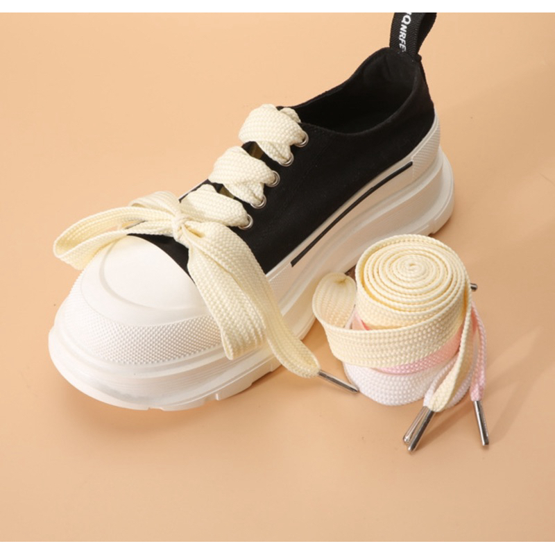 Jual TALI SEPATU LEBAR 2.5 CM DENGAN UJUNG TALI SEPATU - WIDE SHOELACES ...