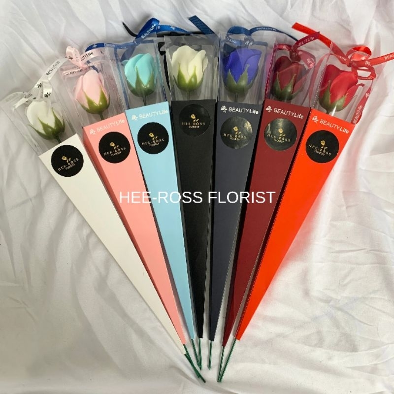 Jual Single Rose Soap Box / buket bunga single / single flower bouquet ...