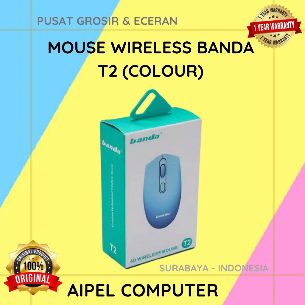 Jual T2 | MOUSE WIRELESS BANDA T2 ORIGINAL 100 % (COLOUR) | Shopee ...