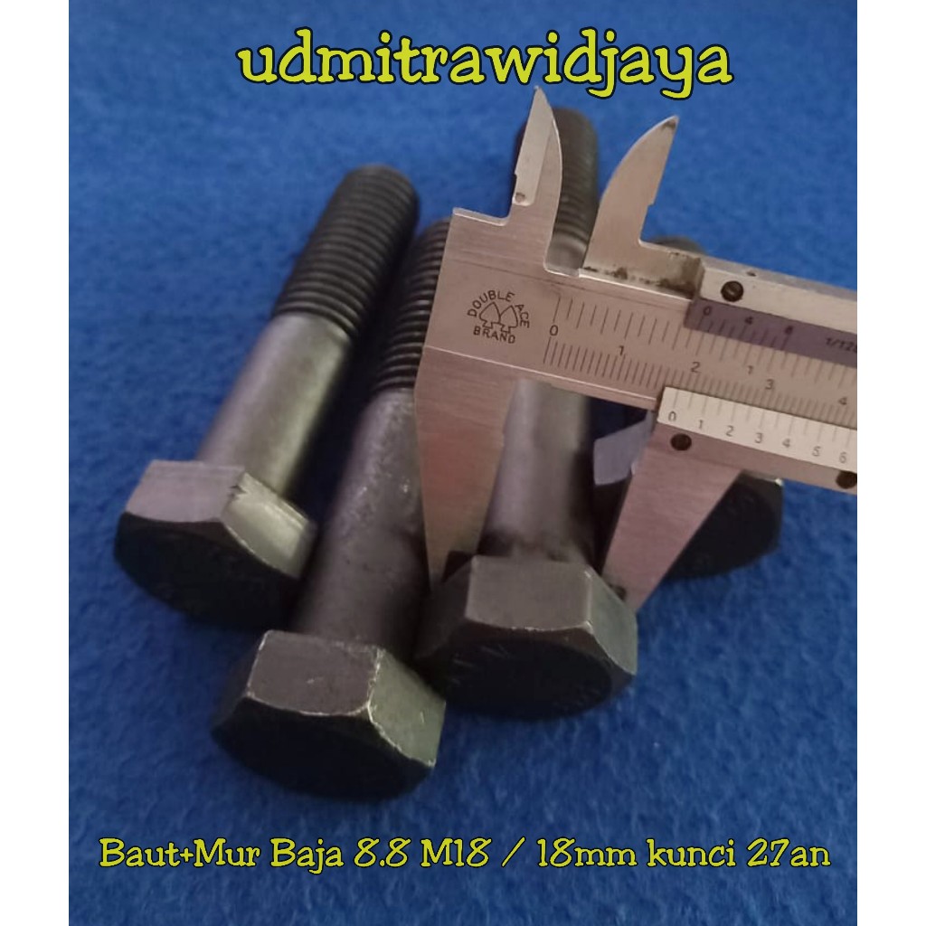 Jual Baut baja 8.8 kunci 27 baut baja M18 baut kunci 27an panjang 5cm 6cm 7cm 8cm 9cm 10m 11cm ...