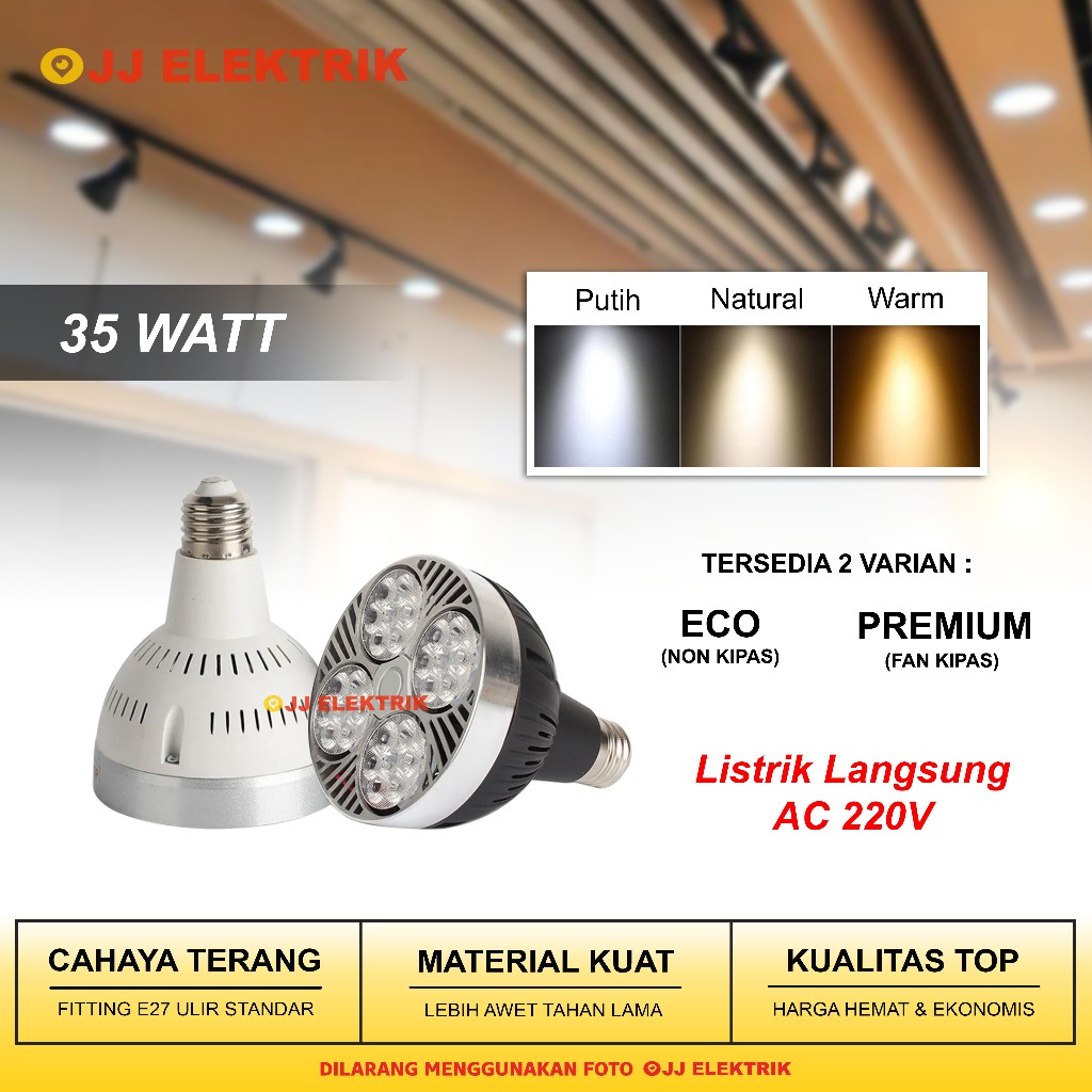 Jual Lampu Sorot 35 Watt Fitting E27 Ulir PAR30 Lampu Spotlight 35W LED PAR 30 Cahaya Warm White ...