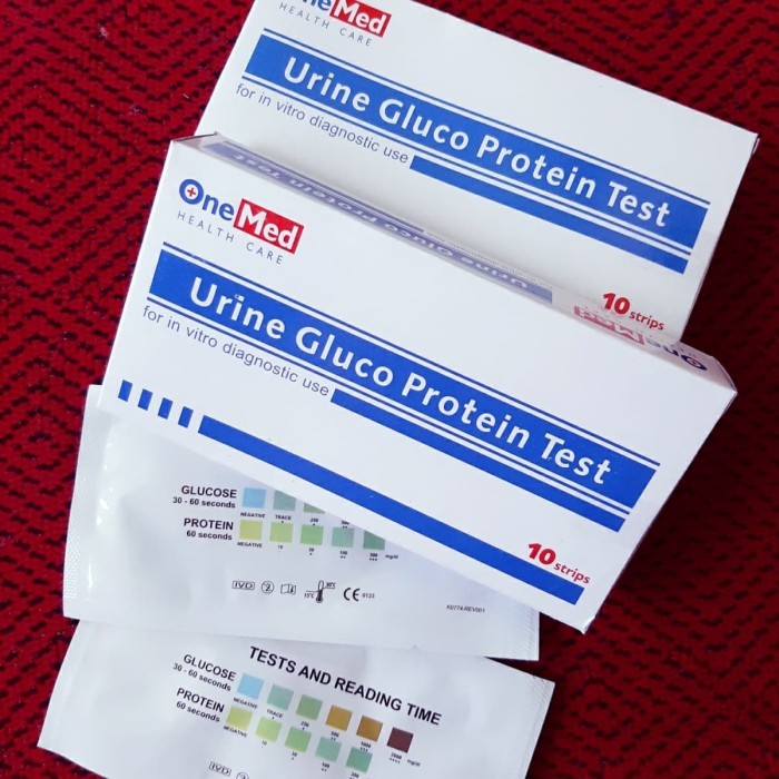 Jual Urine Gluco Protein Test Strip Penguji Urin 10 Strips OneMed ...