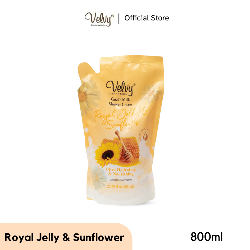 Jual Velvy Shower Cream Royal Jelly & Sunflower - 800ml | Shopee Indonesia