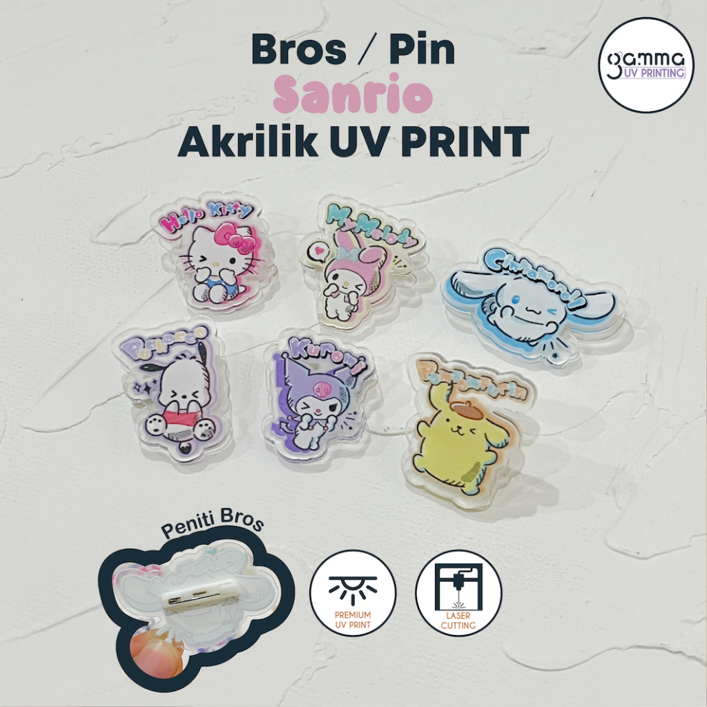 Jual Custom Pin Akrilik / Bros Acrylic / Peniti Akrilik UV Print ...