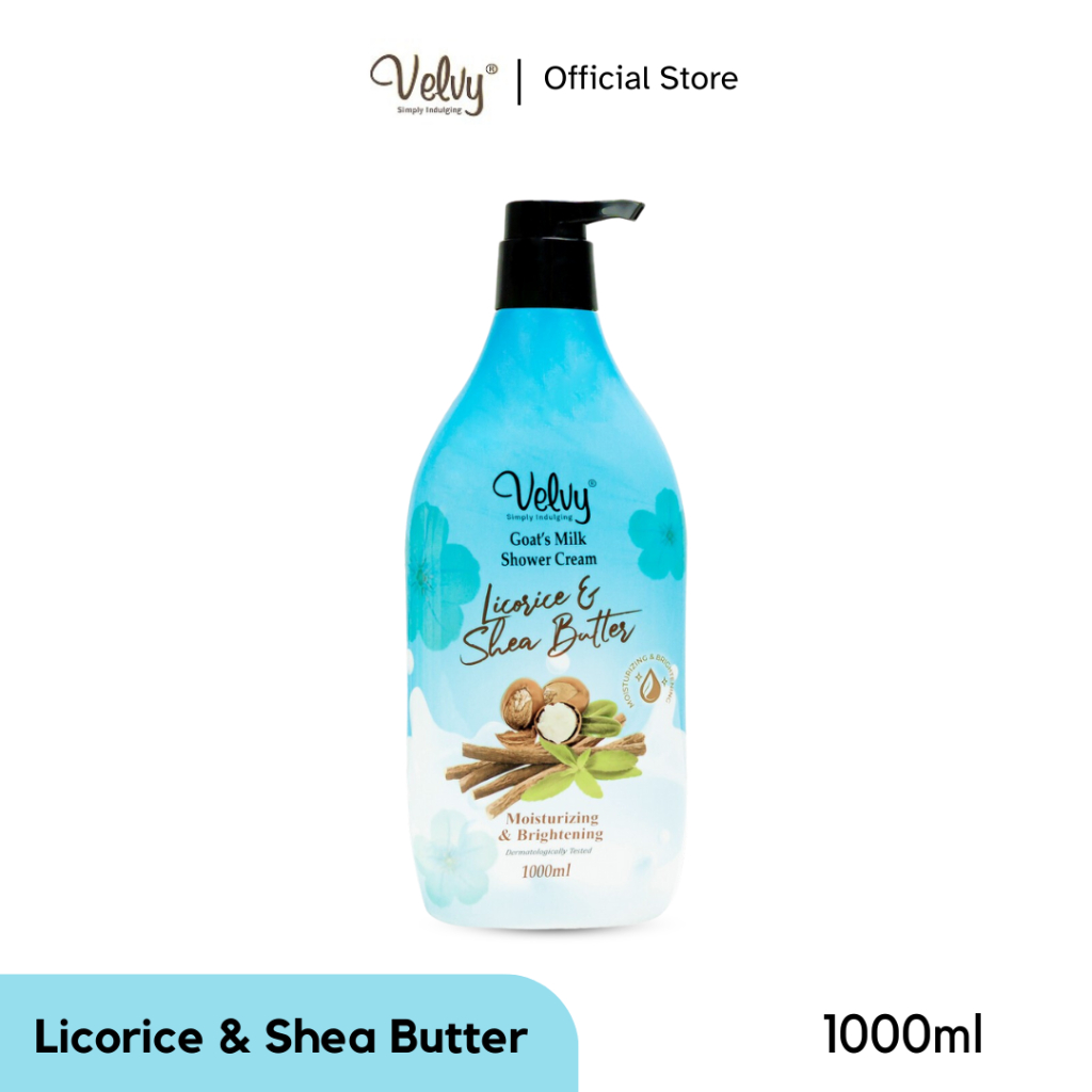 Jual Velvy Goat's Milk Shower Cream Licorice & Shea Butter - 1000ml ...