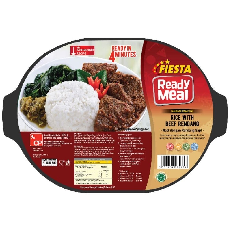 Jual Fiesta Siap Saji Nasi Dengan Daging Sapi Rendang / Ready Meal Beef ...