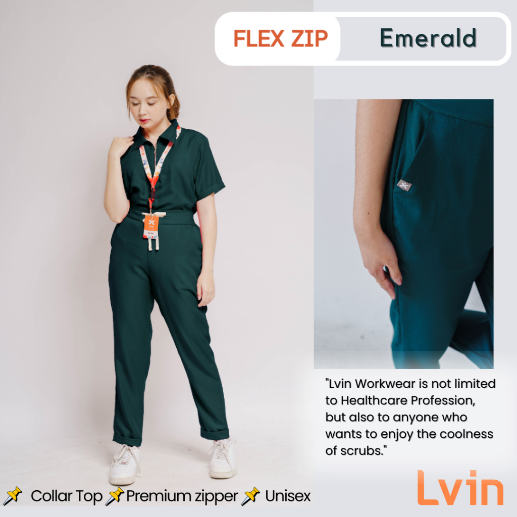 Jual [ Lvin ] FLEX FIT ZIPPER - Baju OKA Lengan Pendek / Baju Jaga ...