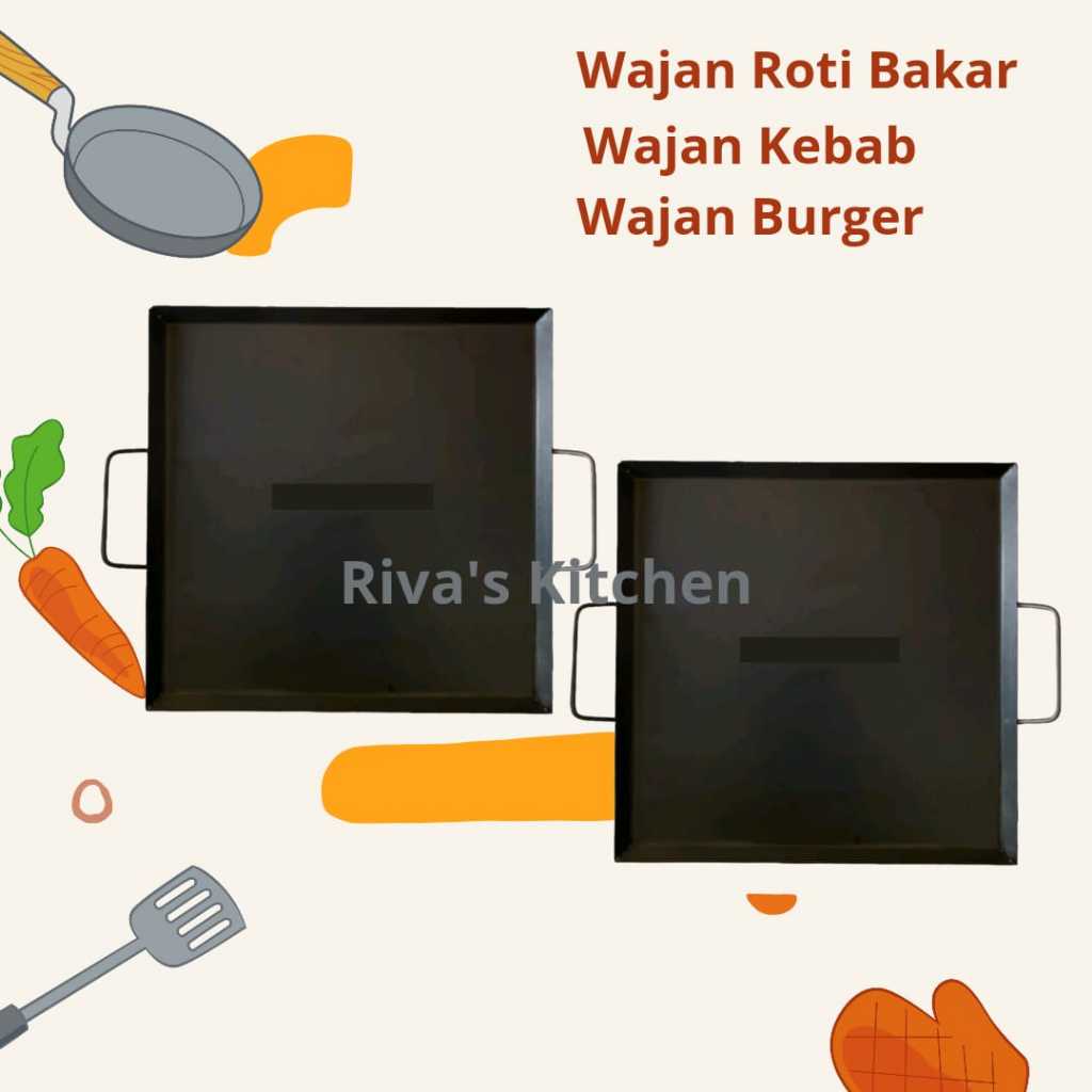 Jual Wajan roti bakar/kebab/burger 1 tungku ukuran 24x24 cm | Shopee ...