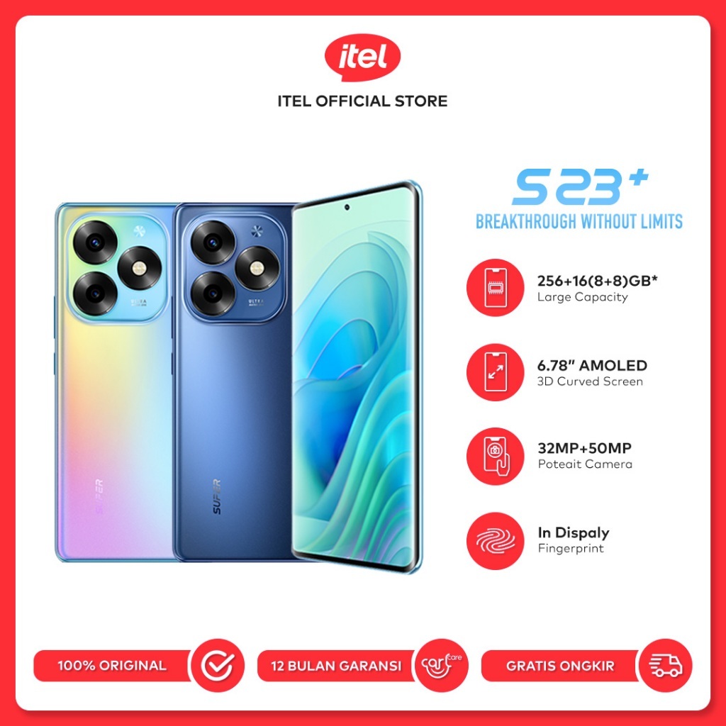 Jual Itel S23+ Plus (8+8GB)16GB + 256GB - AMOLED, NFC - Garansi resmi 4 ...