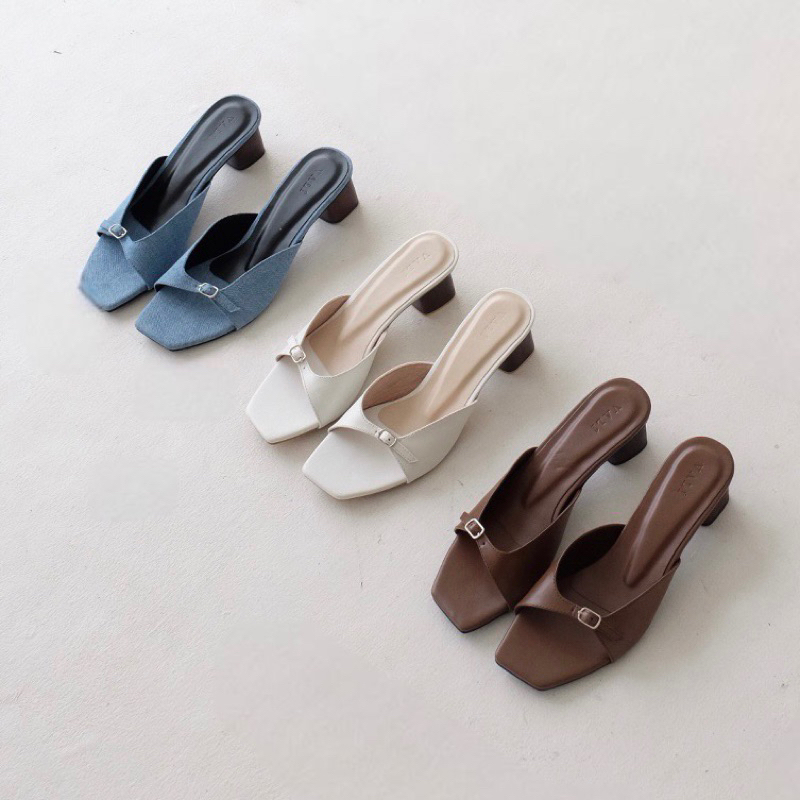 Jual VALI Soraya Heels 5CM (White & Choco Brown) | Sepatu Hak Wanita ...