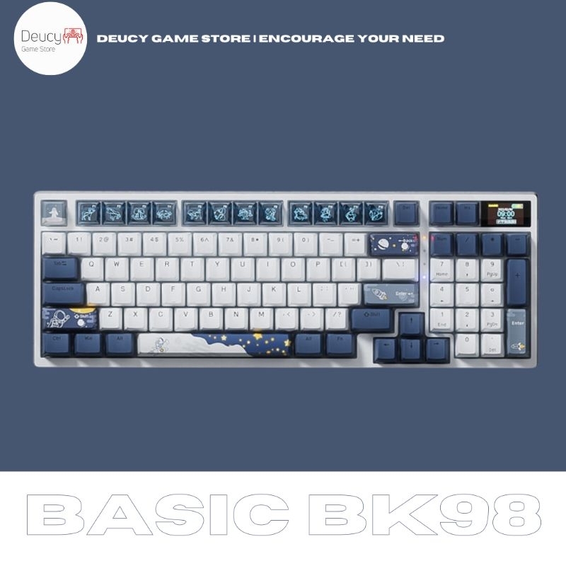 Jual BASIC BK98 Wireless Triple Connection Mechanical Keyboard With LED ...