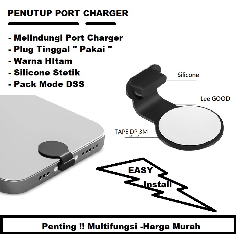 Jual BARU !! Penutup Port Charger Fort PLUG IN Charge USB TYPE C ...