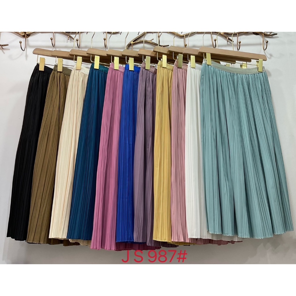 Jual PLISKET 987 JS-01 MIDI SKIRT READY BANGKOK | Shopee Indonesia