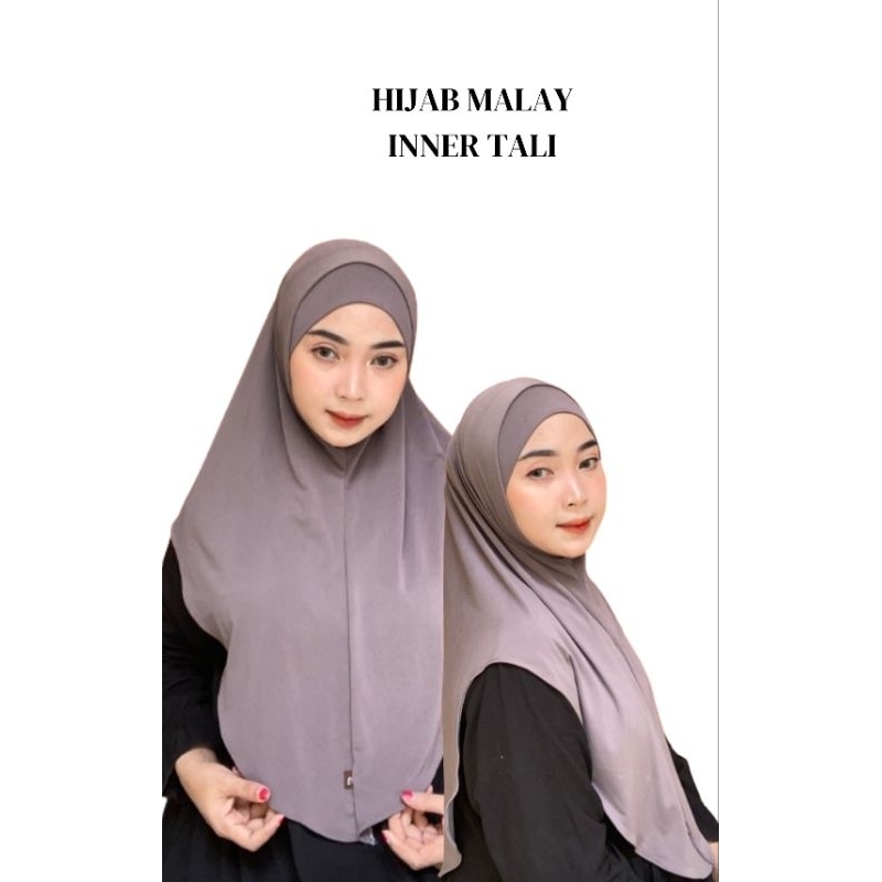 Jual Terbaru Hijab Khimar Bergo Malay oval pinguin Inner Ciput Tali ...