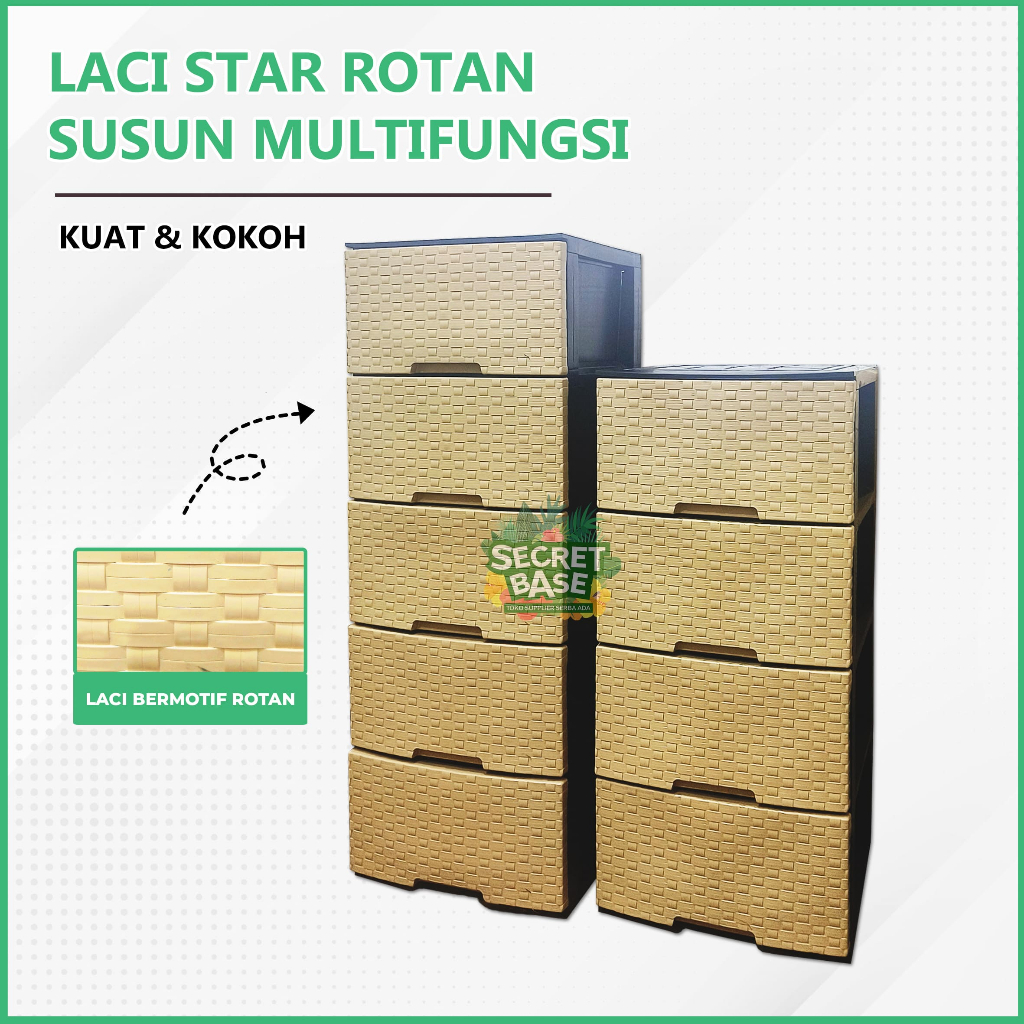 Jual LACI ROTAN - Roda / Lemari Pakaian Plastik / Laci Susun / Kabinet ...