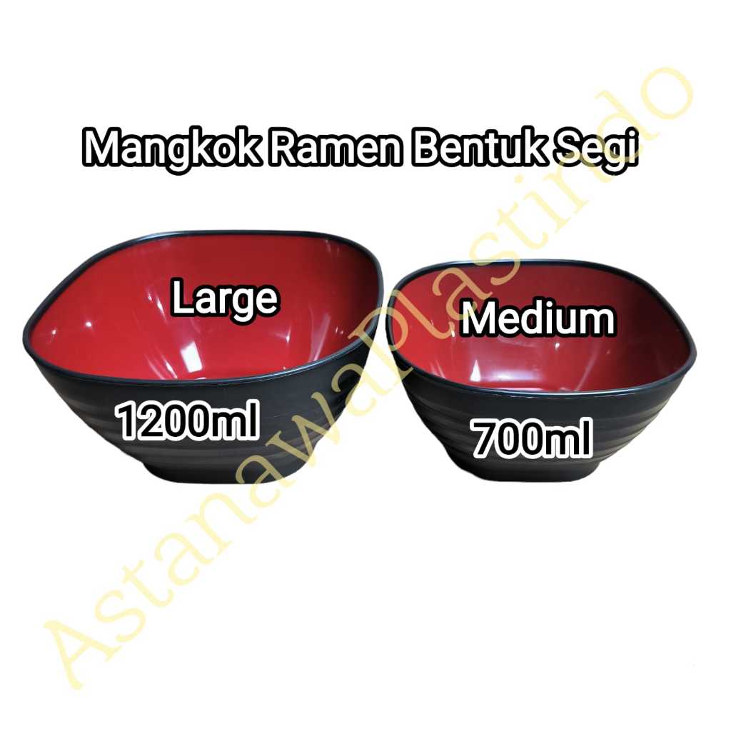 Jual Satuan Mangkok ramen plastik segi medium besar mangkuk jepang ...