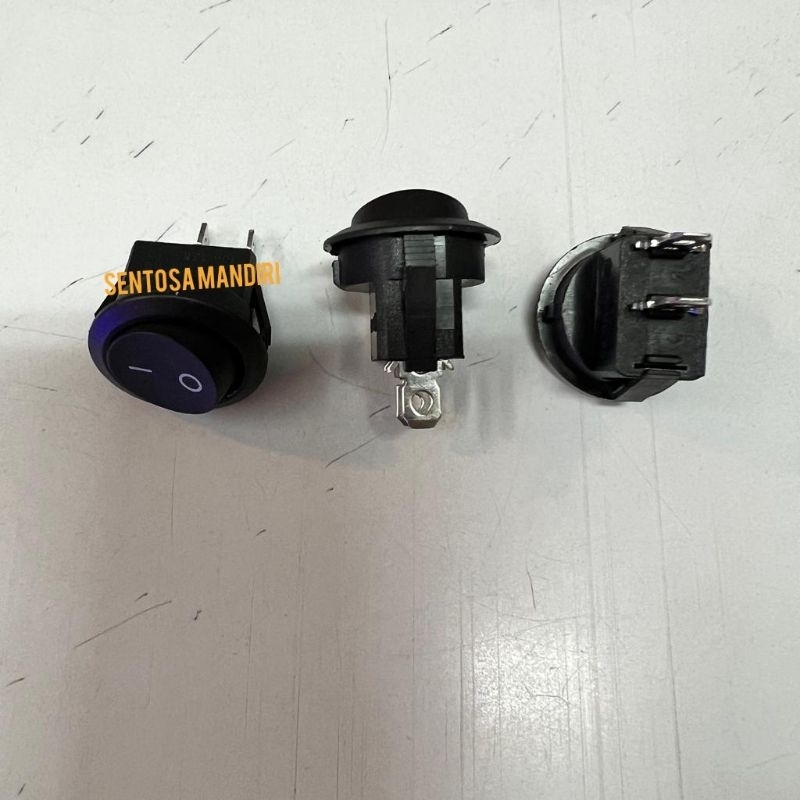 Jual Rocker Switch Saklar On Off 2P 2Pin 2 P Bulat Hitam | Shopee Indonesia