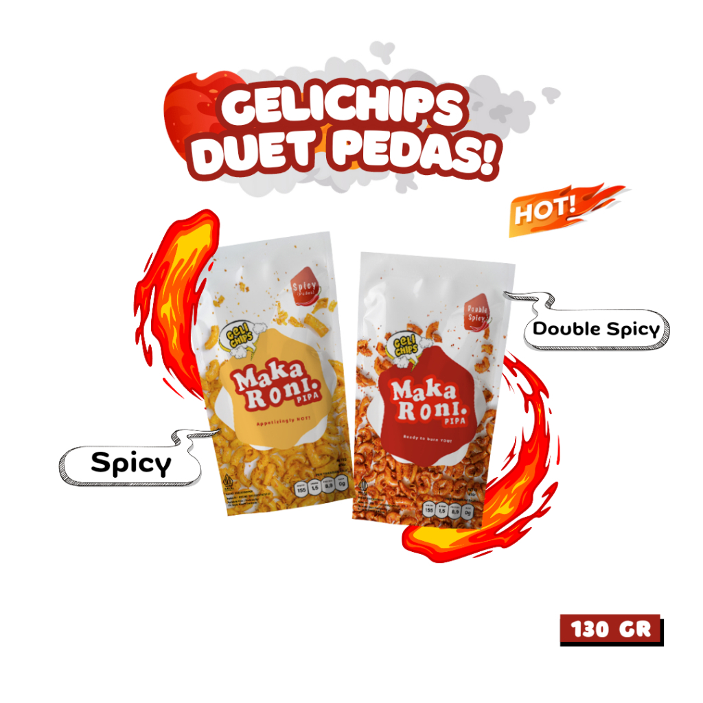 Jual Makaroni Pipa Double Spicy Geli Chips Snack Cemilan Pedas Kekinian ...