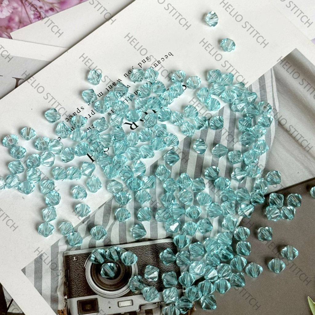 Jual [Pilih Warna] 10 gr Manik-manik Transparan bentuk Diamond Bicone 6 ...