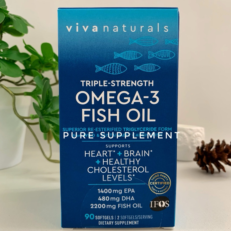 Jual Viva Naturals Omega 3 Fish Oil 2200mg 90 kapsul Triple Strength | Shopee Indonesia