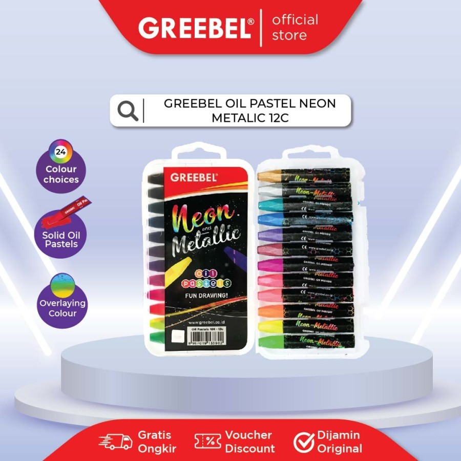 Jual Crayon Greebel Neon Metalic 12 Warna Non Toxic | Shopee Indonesia