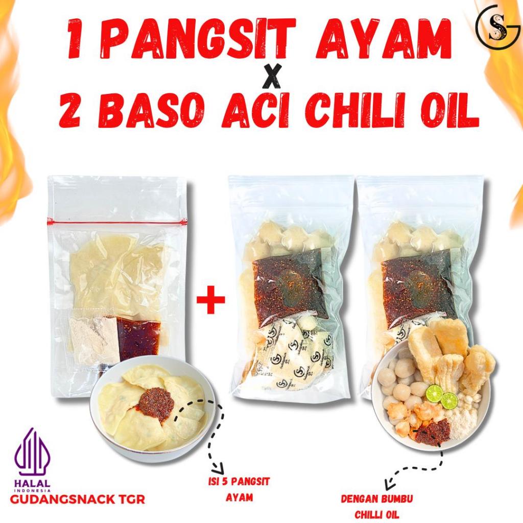 Jual 1 Pangsit Ayam X 2 Baso Aci Chilli Oil Hotpot Instan Food Kaldu ...