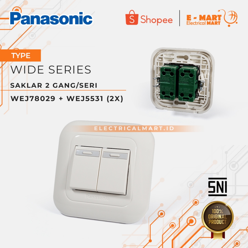 Jual Panasonic Saklar Ganda / Saklar Seri / Saklar Double WEJ GROSIR ...