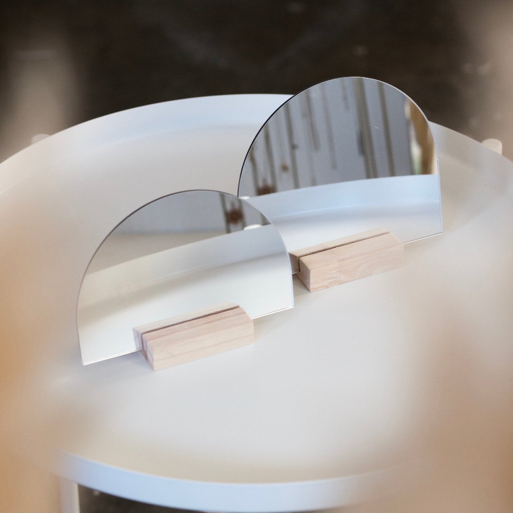 Jual TERMURAH!!! KACA ASYMMETRIC KAYU / CERMIN STAND / CERMIN MINIMALIS ...