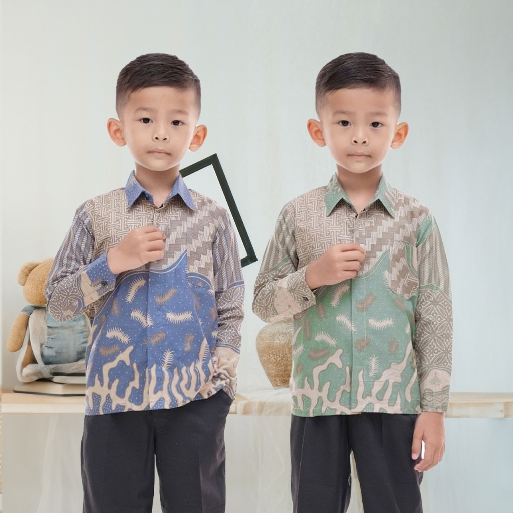 Jual Baju Batik Anak Laki Laki Lengan Panjang Usia 2-12th Katun Prima ...