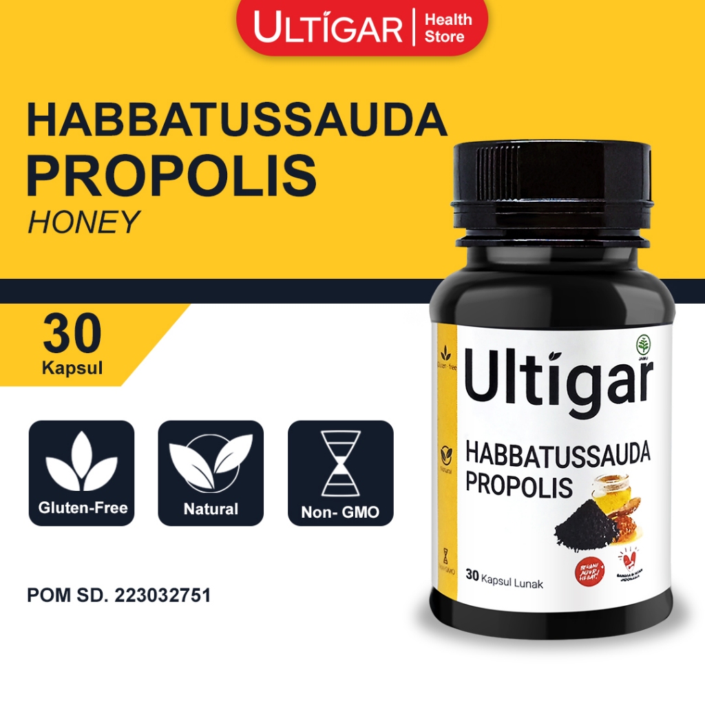 Jual Ultigar Habbatussauda Propolis Honey isi 30 Kapsul Lunak ...