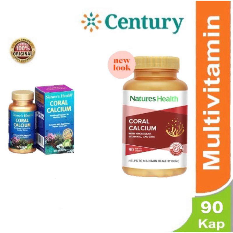Jual Nature's Health Coral Calcium 90 Tablet/kalsium/Suplemen kesehatan ...