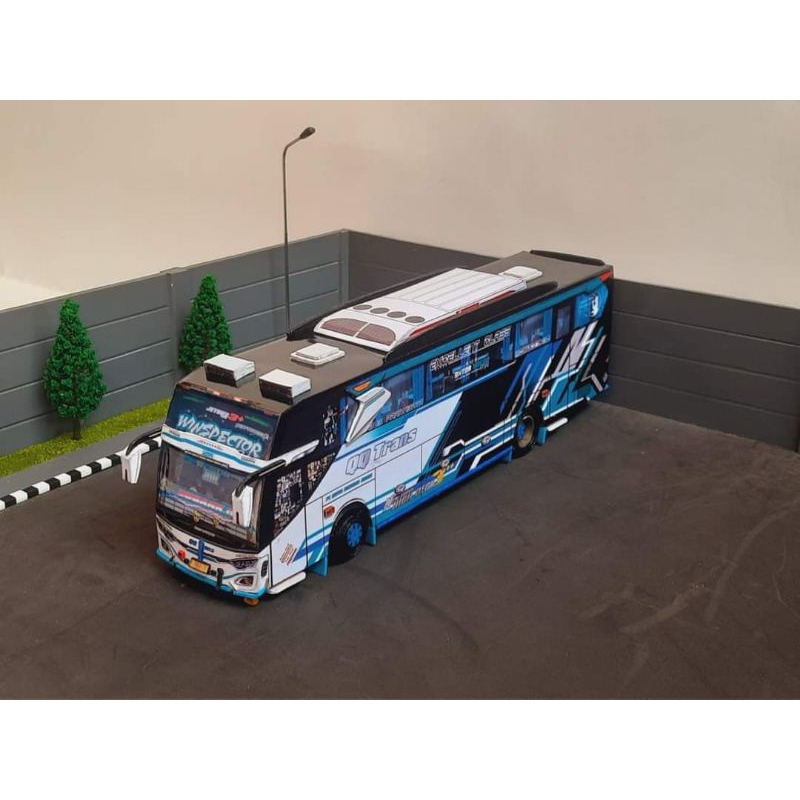 Jual Miniatur Bus WINSPECTOR QQ TRANS Terbaru 1/50 Paper Bus - Paper ...