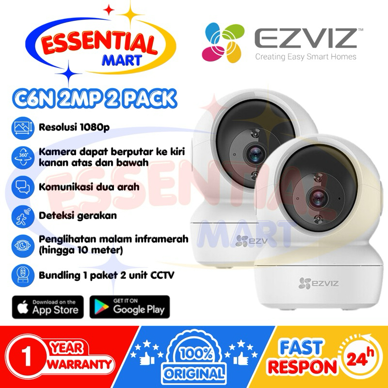 Jual CCTV EZVIZ C6N 2 Pack 2MP Smart Home IP Camera (2 CCTV) | Shopee ...