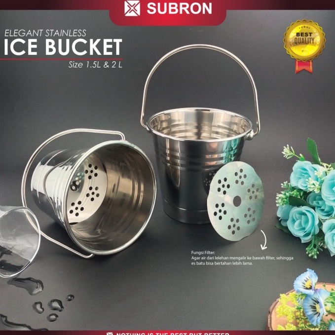 Jual Paling Disukai Ice Bucket Stainless Ember Es Batu Tempat Minuman ...