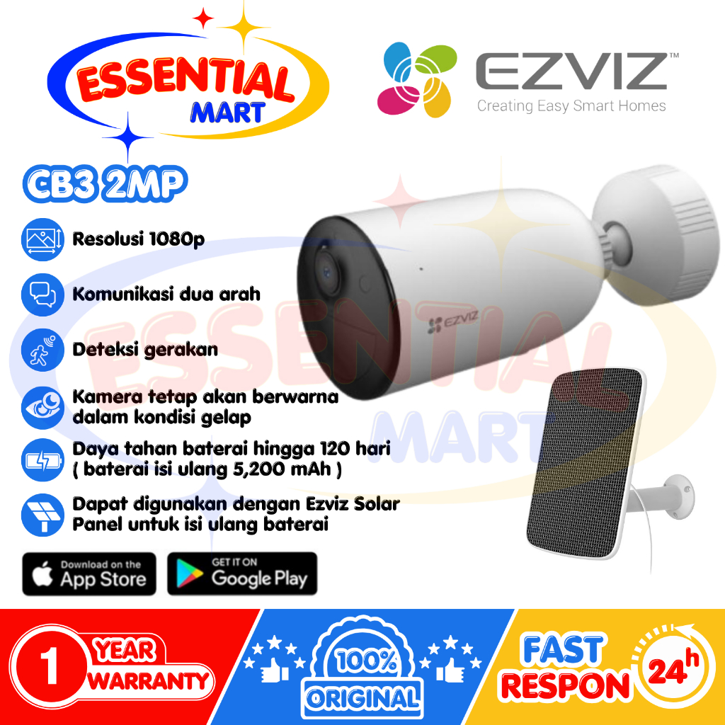 Jual CCTV EZVIZ CB3 2MP Smart Home Baterry IP Camera Outdoor | Shopee ...