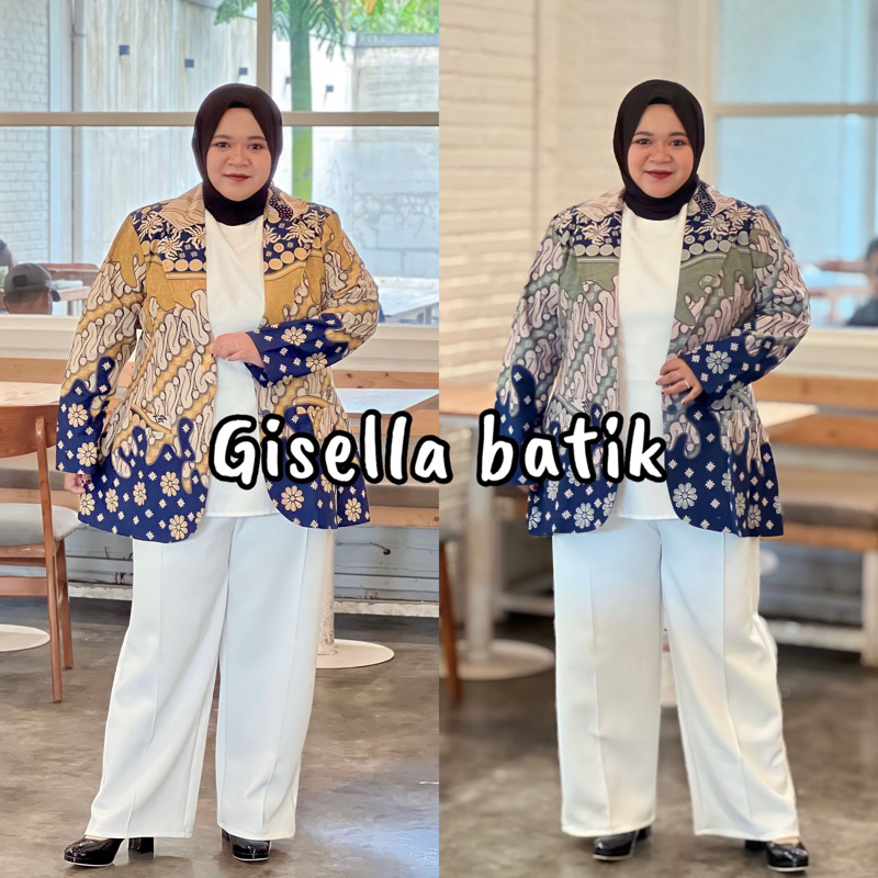 Jual BLAZER BATIK WANITA FULL TRICOT BAHAN KATUN UKURAN M L XL XXL LD ...